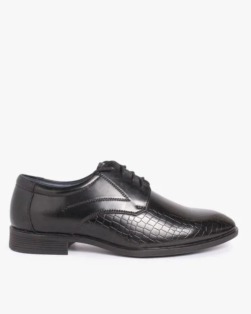 Buy Men Croc-Embossed Lace-Up Derby Shoes Online at Best Prices in India - JioMart.