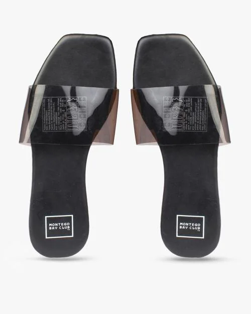 Buy Flat Slides with Transparent Strap Online at Best Prices in India ...