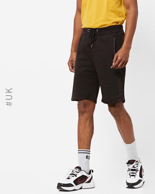 Buy Mid-Rise Drawstring Shorts with Textured Panels Online at Best ...