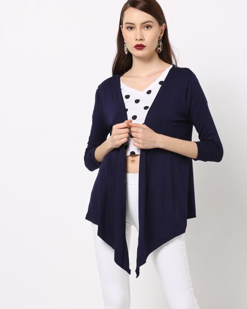 Buy Waterfall Shrug with Dipped Hemline Online at Best Prices in India ...