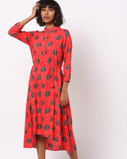 Buy Printed A-line with High-Low Hemline Online at Best Prices in India ...