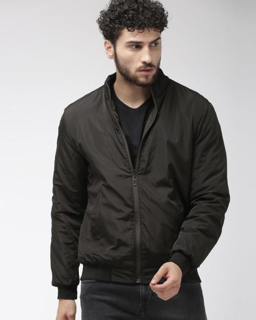Textured Zip-Front Jacket with Insert Pockets - JioMart