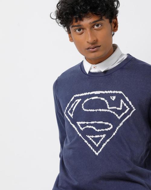 Buy Superman Print Crew-Neck Sweatshirt Online at Best Prices in India ...