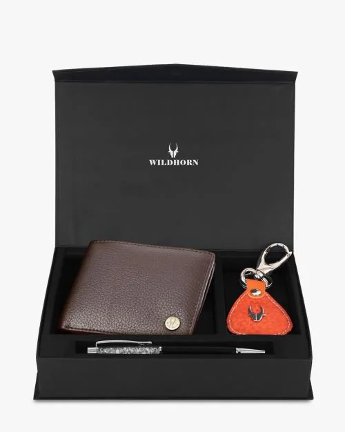 Buy Bi-Fold Wallet with Pen & Keychain Gift Box Online at Best Prices ...