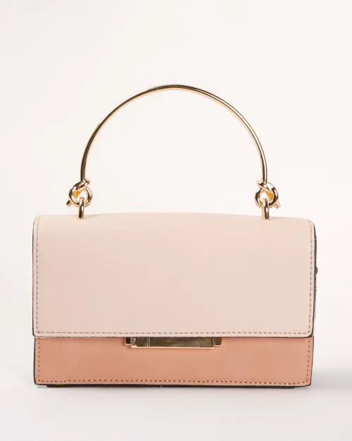 Buy Colourblock Fold-Over Sling Bag with Detachable Strap Online at ...