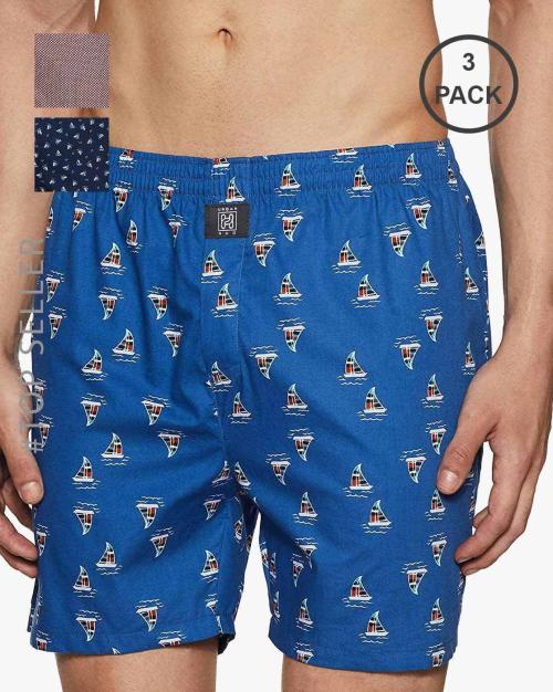 Buy Pack of 3 Printed Boxers Online at Best Prices in India - JioMart.