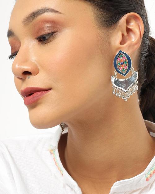 Buy Enameled Mirror Dangler Earrings - TR-JPAW19-34 Online at Best ...