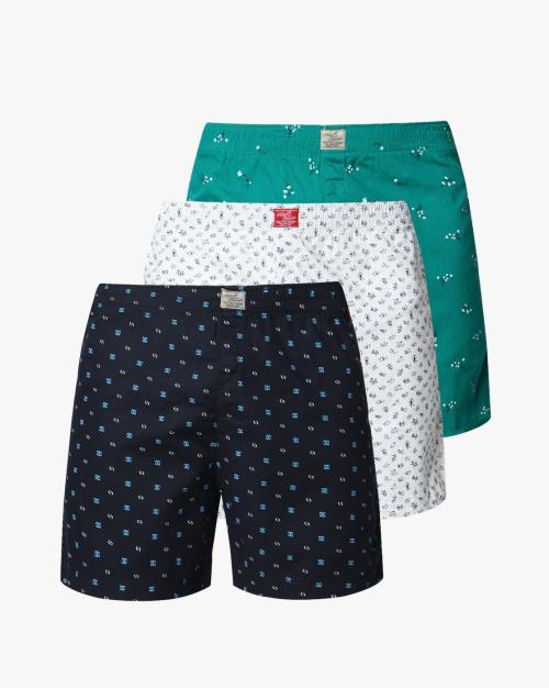 Buy Pack of 3 Printed Slim Fit Boxers Online at Best Prices in India ...