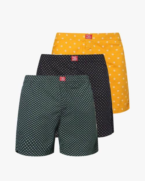 Buy Pack of 3 Printed Slim Fit Boxers Online at Best Prices in India ...