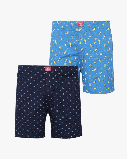 Buy Pack of 2 Novelty Print Slim Boxers with Back Patch Pocket Online ...