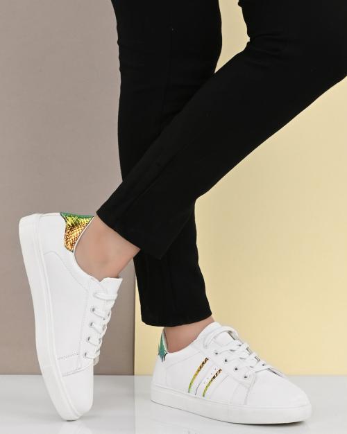 Buy Metallic Shoe Collar Lace-Up Casual Shoes Online at Best Prices in ...