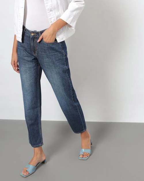 Buy Women Ankle-Length Straight Fit Jeans Online at Best Prices in ...