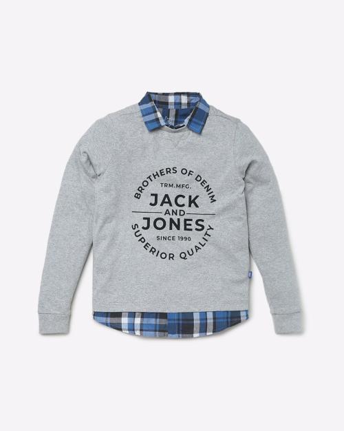 Buy Brand Print Full-Sleeve Twofer T-shirt Online at Best Prices in ...