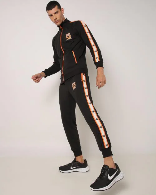 Buy Zip-Front Tracksuit with Contrast Taping Online at Best Prices in ...