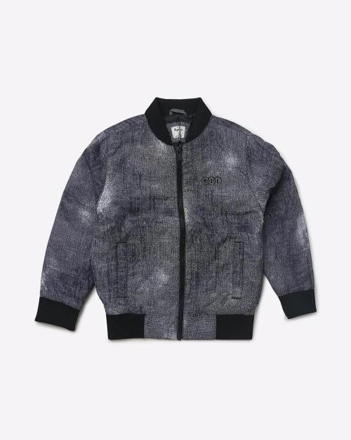 Buy Harry IP Zip-Front Denim Bomber Jacket Online at Best Prices in ...