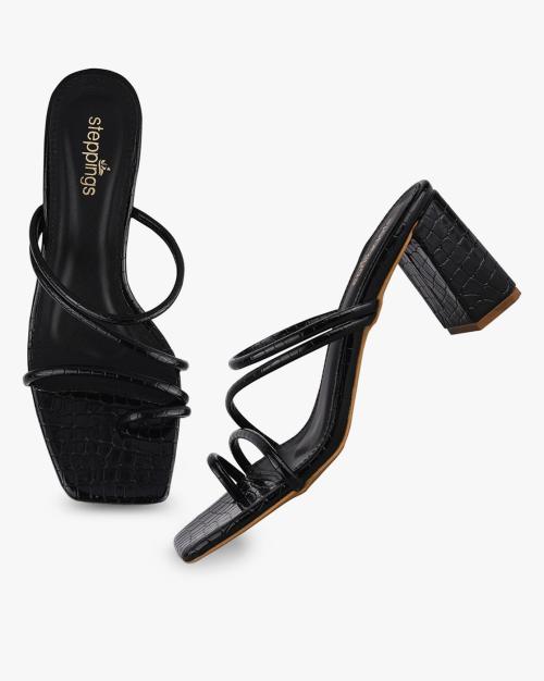 Buy Croc-Embossed Toe-Ring Block Heels Online at Best Prices in India ...