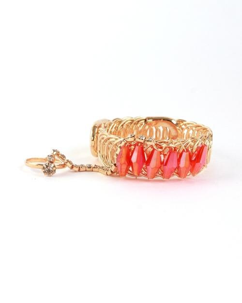 Buy Crystal-Studded Adjustable Haath Phool Bracelet Online at Best ...