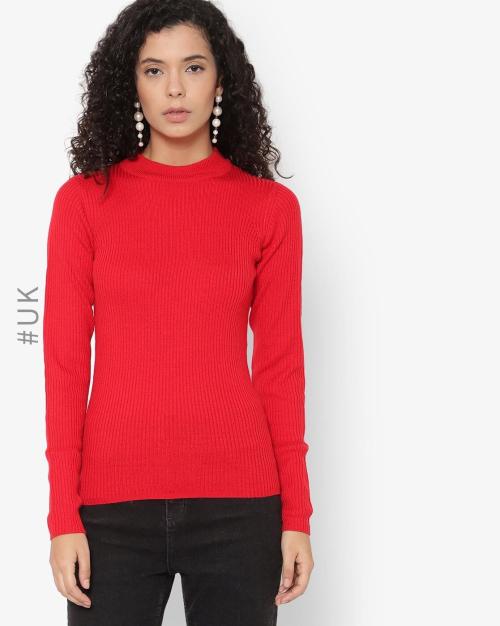 Buy Ribbed High-Neck Pullover Online at Best Prices in India - JioMart.