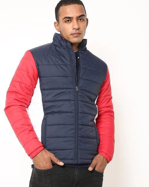 Buy Colourblock Puffer Jacket with Insert Pockets Online at Best Prices ...