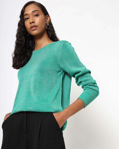 Buy Boat-Neck Pullover with Drop Shoulders Online at Best Prices in ...