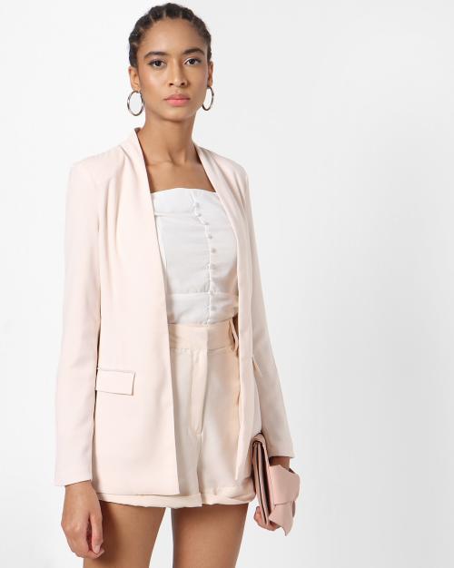 Buy Front-Open Blazer with Flap Pockets Online at Best Prices in India ...