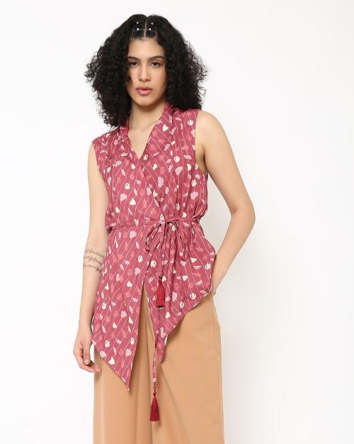 Buy Printed Wrap Shrug with Tie-Up Online at Best Prices in India ...