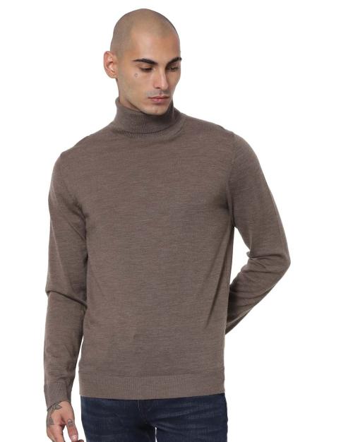 Buy Heathered High-Neck Pullover with Ribbed Hems Online at Best Prices ...