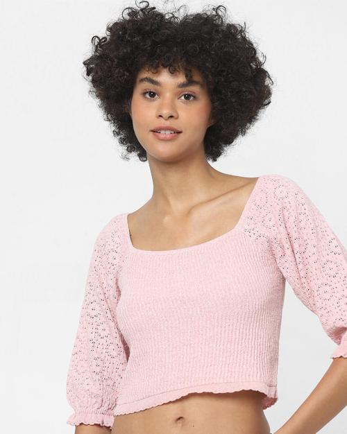 Buy Knitted Slim Fit Crop Top Online at Best Prices in India - JioMart.