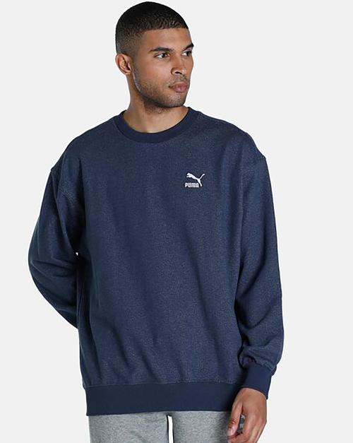 Buy Puma Classics Soft Ink Blue Crewneck Sweatshirt Online at Best ...