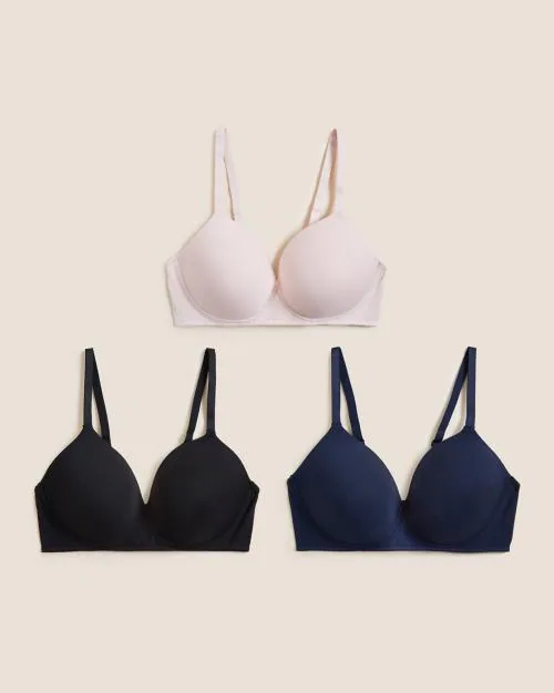 Buy Pack of 3 Full Coverage T-shirt Bras Online at Best Prices in India ...