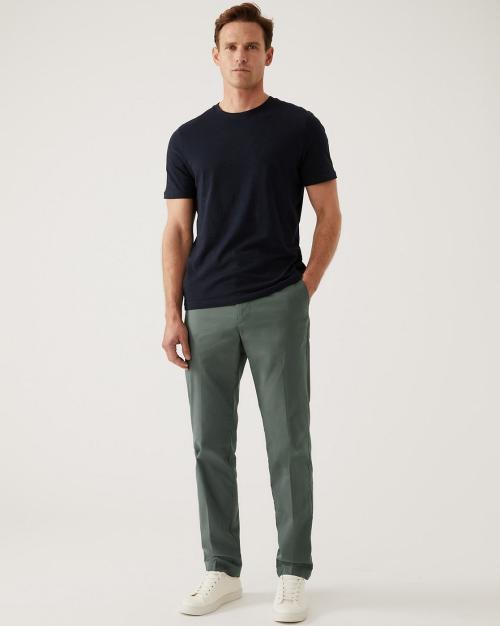 Buy Flat-Front Chinos with Insert Pockets Online at Best Prices in ...