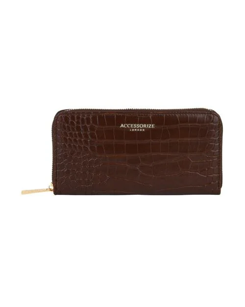 Buy Croc-Embossed Zip-Around Wallet Online at Best Prices in India ...