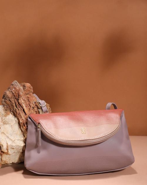 Buy Textured Slingbag with Flap-Button Closure Online at Best Prices in ...