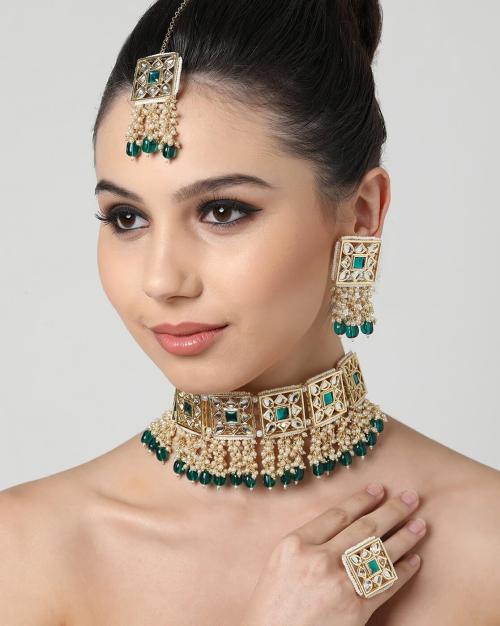 Buy Kundan-Studded Beaded Multi-Piece Set - ZPFK10473 Online at Best Prices in India - JioMart.