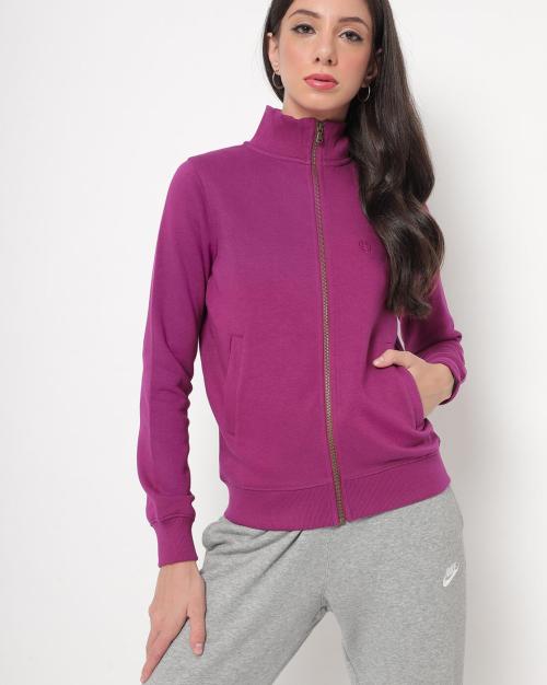 Buy Turtle-Neck Zip-Front Sweatshirt Online at Best Prices in India ...