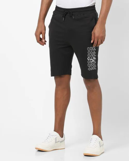 Buy Typographic Print Straight Fit Shorts Online at Best Prices in ...