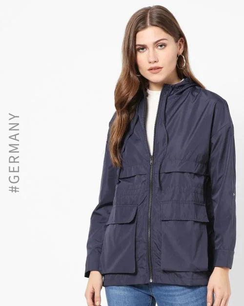 Buy Zip-Front Jacket with Welt Pockets Online at Best Prices in India ...