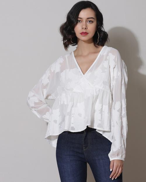 Buy Loose Fit V-neck Flared Top Online at Best Prices in India - JioMart.