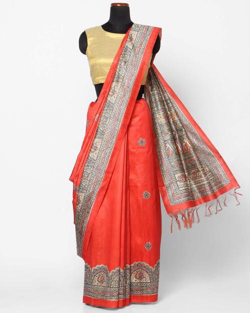 Buy Printed Saree with Contrast Pallu Online at Best Prices in India ...