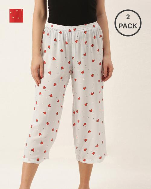 Buy Pack of 2 Printed Capris with Elasticated Waistband Online at Best ...