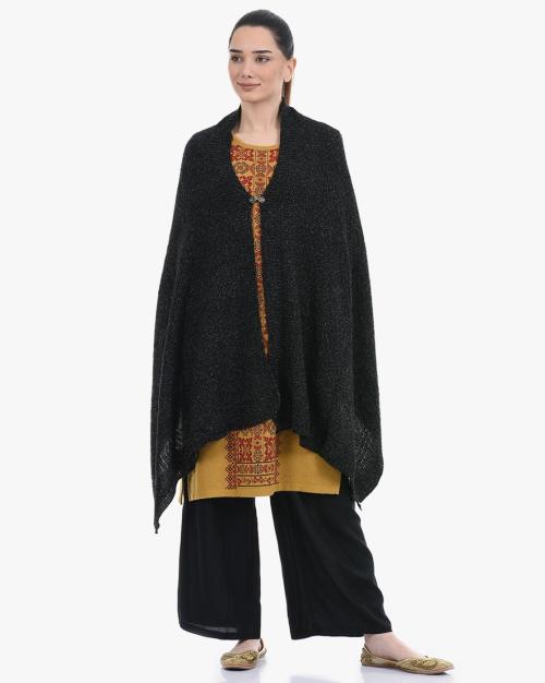 Buy Speckle-Knit Cape with Front Closure Online at Best Prices in India ...