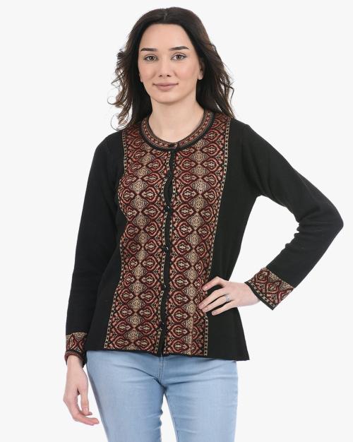 Buy Indian-Patterned Knit Cardigan Online at Best Prices in India ...