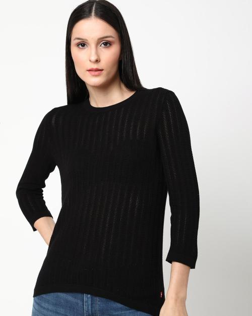 Buy Ribbed Round-Neck Top Online at Best Prices in India - JioMart.