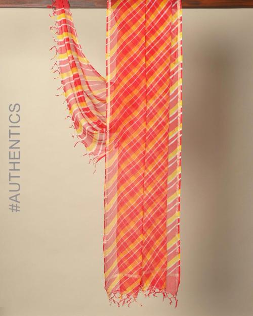 Buy Pure Khatan Silk Tie & Dye Double Leheriya Dupatta Online at Best ...