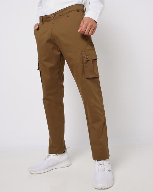 Slim Fit Flat-Front Cargo Pants - JioMart