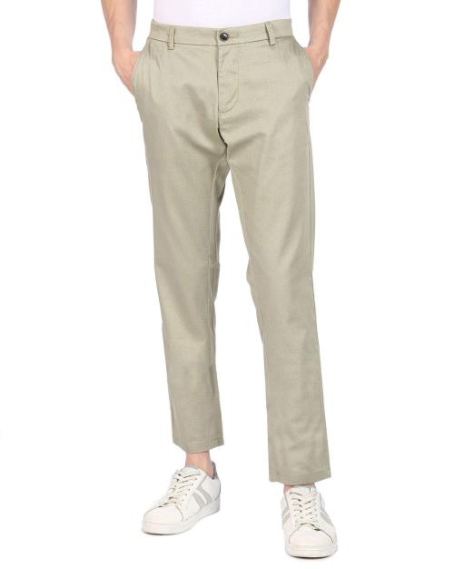 Buy Flat-Front Chinos with Insert Pockets Online at Best Prices in ...