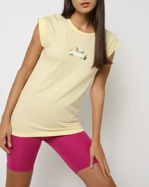 Buy Ess Extended Shoulder Basics Crew Neck Sleeveless T-Shirt Online at ...