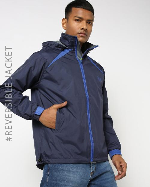 Buy Zip-Front Reversible Hooded Rain Coat & Windcheater Online at Best ...