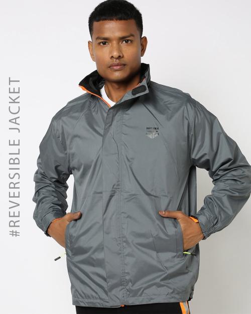 Buy Zip-Front Reversible Hooded Rain Coat & Windcheater Online at Best ...