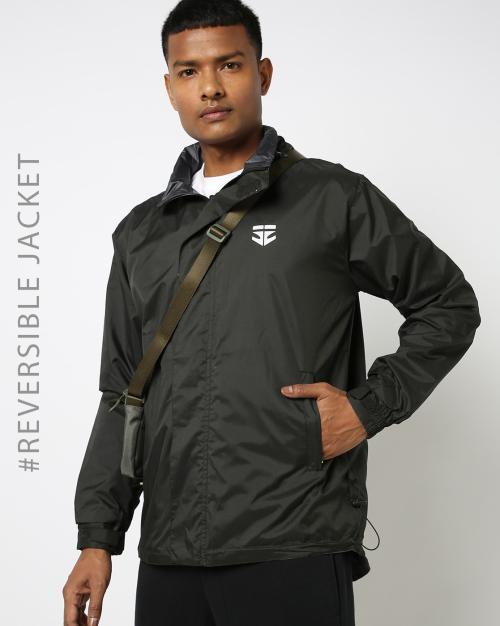 Buy Zip-Front Reversible Hooded Rain Coat & Windcheater Online at Best ...